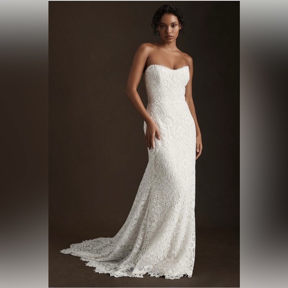 Watters | Dresses | Bhldn Willowy By Watters Strapless Lace Wedding Gown Yesenia | Poshmark